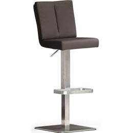 Bistrostuhl MCA furniture "BARBECOOL" Stühle Gr. B/H/T: 40 cm x 89 cm x 53 cm, Edelstahl, braun (braun, edelstahl gebürstet) Bistrostühle