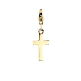 NENALINA Charm Kreuz Symbol Geo Anhänger 925 Sterling Silber (Farbe: Gold)