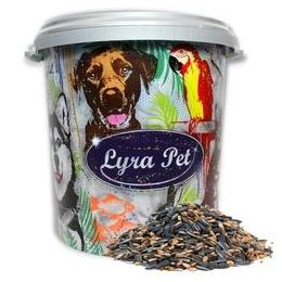 10 kg LYRA PET® Streufutter aus der ALB-MÜHLE Protein-Mix in 30 L Tonne