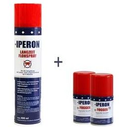 LYRA PET IPERON® 200 ml Fogger & 400 ml Langzeit Flohspray im Set + Zeckenhaken