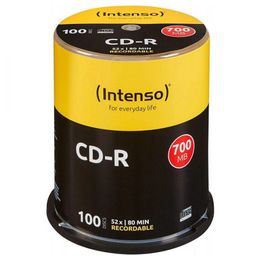 Intenso CD-Rohling CD-R 80 Min/700 MB Intenso 52x in Cakebox 100 Stk