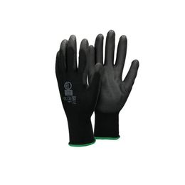 ECD Germany Arbeitshandschuh-Set Arbeitshandschuhe Mechanikerhandschuhe Montagehandschuhe 4 Paar PU-Beschichtung Größe 11-XXL Schwarz atmungsaktiv rutschfest