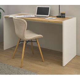 Furn.Design Schreibtisch Center (Laptoptisch in weiß mit Eiche
