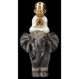Figuren Shop GmbH Dekofigur Buddha Figur reitend auf Elefant