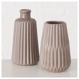 BOLTZE GRUPPE GMBH Tischvase Vase Blumenvase Porzellan Esko braun H 18 cm 2er Set