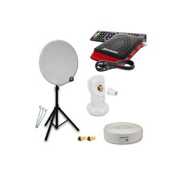 PremiumX Satelliten-Komplettanlage 80cm Alu LNB Kabel Stativ Sat-Receiver SAT-Antenne