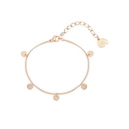 Hey Happiness Charm-Armband Edelstahl Damen Plättchen strukturiert