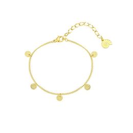 Hey Happiness Charm-Armband Edelstahl Damen Plättchen strukturiert