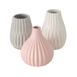 BOLTZE GRUPPE GMBH Tischvase Vase Wilma H14 cm Ø 8cm Steingut grau/rosa/weiß