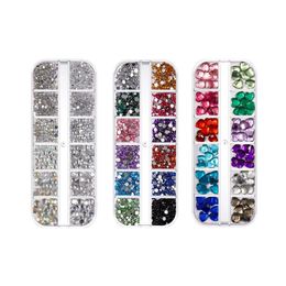 Juoungle Nageldesign Zubehör 3 Sätze Strasssteine Nail Art Strass für DIY Nägel/Handwerk