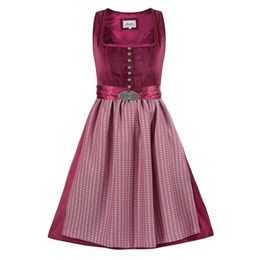 Trachten24.de Dirndl Midi Dirndl Antonia weinrot (2-tlg) Rockteil 65cm