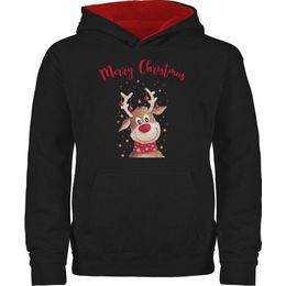 Shirtracer Hoodie Merry Christmas Rentier Weihnachten Kleidung Kinder