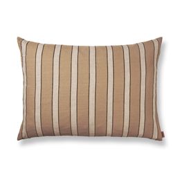 ferm LIVING - Brown Cotton Kissen, 60 x 80 cm, Stripes