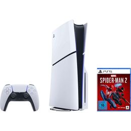 Playstation 5 Disk Edition (Slim) + MARVEL’S SPIDER-MAN 2, schwarz|weiß