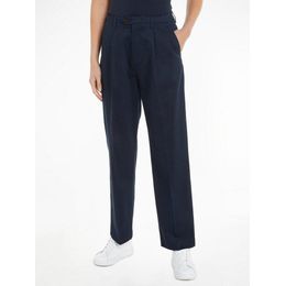 Tommy Hilfiger Chinohose RELAXED STRAIGHT CHINO PANT mit Logostickerei, blau