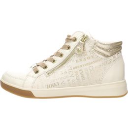 Ara® High-Top-Sneaker, Leder, Wording-Print, Reißverschluss, für Damen, beige, 40