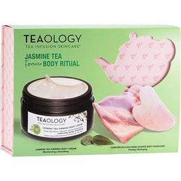 Teaology Pflege Körperpflege Geschenkset Jasmine Tea Firming Body Cream 300 ml + Rose Quartz Gua Sha