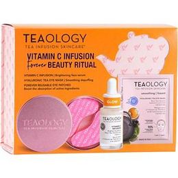 Teaology Pflege Gesichtspflege Geschenkset Vitamin C Infusion 15 ml + 1x Hyaluronic Eye Mask + 1x Reusable Eye Patches