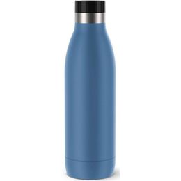 Emsa Isolierflasche Bludrop, Quick-Press Verschluss, 360° Trinkgenuss, 12 h warm, 24 h kühl, 0,7 L, blau