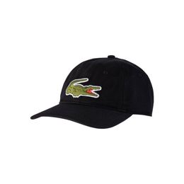 Lacoste Baseball Cap mit XL Logo, schwarz