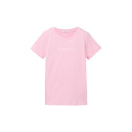 Tom Tailor Mädchen T-Shirt mit Bio-Baumwolle, rosa, Logo Print, Gr. 92/98