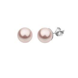 NENALINA Ohrringe Klassisch Synthetische Perle 925 Silber (Farbe: Silber)