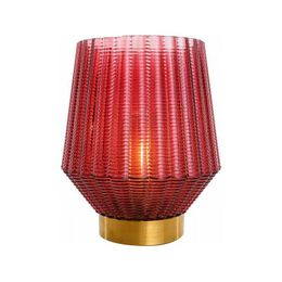 TrendLine - led Dekoleuchte rot-gold Windlicht 18,5cm inkl. Leuchtmittel Xmas