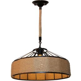 Wottes - Kreative Persönlichkeit Kronleuchter Retro Hanfseil Jurte Pendelleuchte Schlafzimmer Wohnzimmer Dekoration Licht Ø40CM