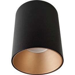 Licht-Erlebnisse - Deckenlampe Modern Schwarz Gold Ø8,9cm h: 11,5cm rund GU10 Wohnzimmer Küche eye - Schwarz, Gold