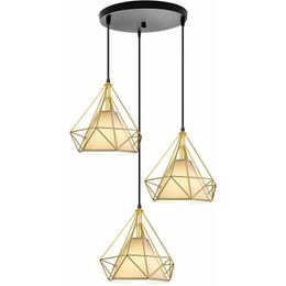 Metall Industrie Beleuchtung Hängelampe Kreative Modern Innen Dekoration Schlafzimmer Pendelleuchte 3 Lichter (Gold)