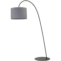 Licht-Erlebnisse - Moderne Stehlampe Wohnzimmer Stoffschirm Grau - Grau