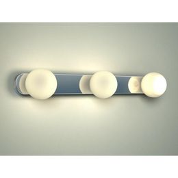 Licht-Erlebnisse - Badlampe Spiegel Kugelschirm Glas Metall B:40cm - Chrom