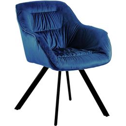 Trisens - Moderne Esszimmerstühle - schicke Esstischstühle in Velvetoptik gepolsterte Stühle für Wohn- und Esszimmer, 1 St., Navi