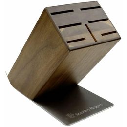 Stanley Rogers - Messerblock mit Tablethalter Fair, Universal-Block aus hochwertigem Holz, Holzblock für 7 beliebige Messer, Küchenblock mit