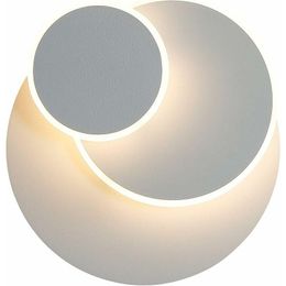 Moderne led Wandlampe Weiß 15W, Kreatives Design mit 3 Rotierenden Schichten, Geeignet für Wohnzimmer, Schlafzimmer, Flur - 2 Stück - Kreisförmig