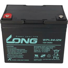 Kunglong - Kung Long Akku 12V 34Ah Pb Batterie Bleigel WPL34-12N Longlife