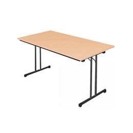 LÜLLMANN Lüllmann ® - Klapptisch Besprechungstisch Kantinentisch Verkaufstisch Schreibtisch 180 x 80 cm ral 9005 Schwarz/ Buche-Dekor - braun