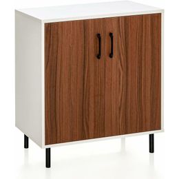 Goplus - Sideboard aus Holz, Küchenschrank mit 5-stufig Verstellbarer Einlegeboden, Buffetschrank für Küchen & Wohnzimmer, 72cm x 40cm x 80,5cm