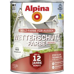 Alpina - Wetterschutzfarbe 2,5 l weiß Holzschutzfarbe