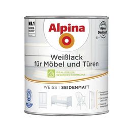 Alpina - Weißlack für Möbel und Türen 750ml weiß seidenmatt Möbellack Türenlack