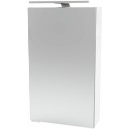 Fackelmann Sceno Spiegelschrank mit LED-Beleuchtung – Alibertschrank für Bad und Gäste-WC (40 x 68 x 15,3 cm) – sbc Badschrank mit Spiegel in Weiß – Tür