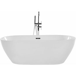 Beliani Moderne, freistehende Badewanne Acryl oval weiß modern