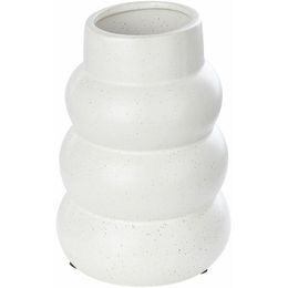 Beliani - Dekovase Weiß Steinzeug 22 cm dekoratives Wohnaccessoire - Weiß