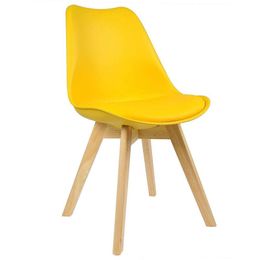 1 x Esszimmerstuhl 1 Stück Esszimmerstuhl Design Stuhl Küchenstuhl Holz Gelb - gelb - WOLTU