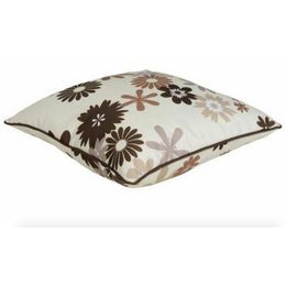 2Lif Kissen - Kuschelkissen Capri Blüten braun beige - ca 47x47 cm - mit Füllung