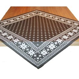 2Lif Mitteldecke Britt - Schneesterne grau weiss ca 85 x 85 cm Weihnachtsdecke Winter