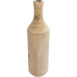 Spetebo Design Holz Blumen Vase groß - natur / 46 cm - Holzvase XXL Flasche naturbelassen - Tischdeko Fensterdeko für Kunstpflanzen und Pampasgras