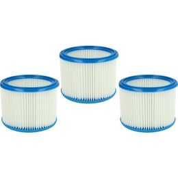 Filterset 3x Faltenfilter kompatibel mit Nilfisk Attix 40-21 pc Inox, 50-01 pc, 50-0H pc Nass- und Trockensauger - Filter, Patronenfilter - vhbw