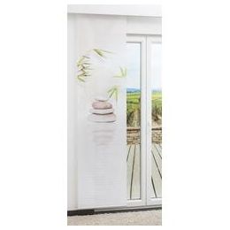 Flächengardine von Lysel® - Wellnesssteine halbtransparent mit Motiv in den Maßen 245 cm x 60 cm beige/natur