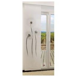 Schiebevorhang von Lysel® - Pusteblume halbtransparent mit Motiv in den Maßen 245 cm x 60 cm grau/schwarz-weiß